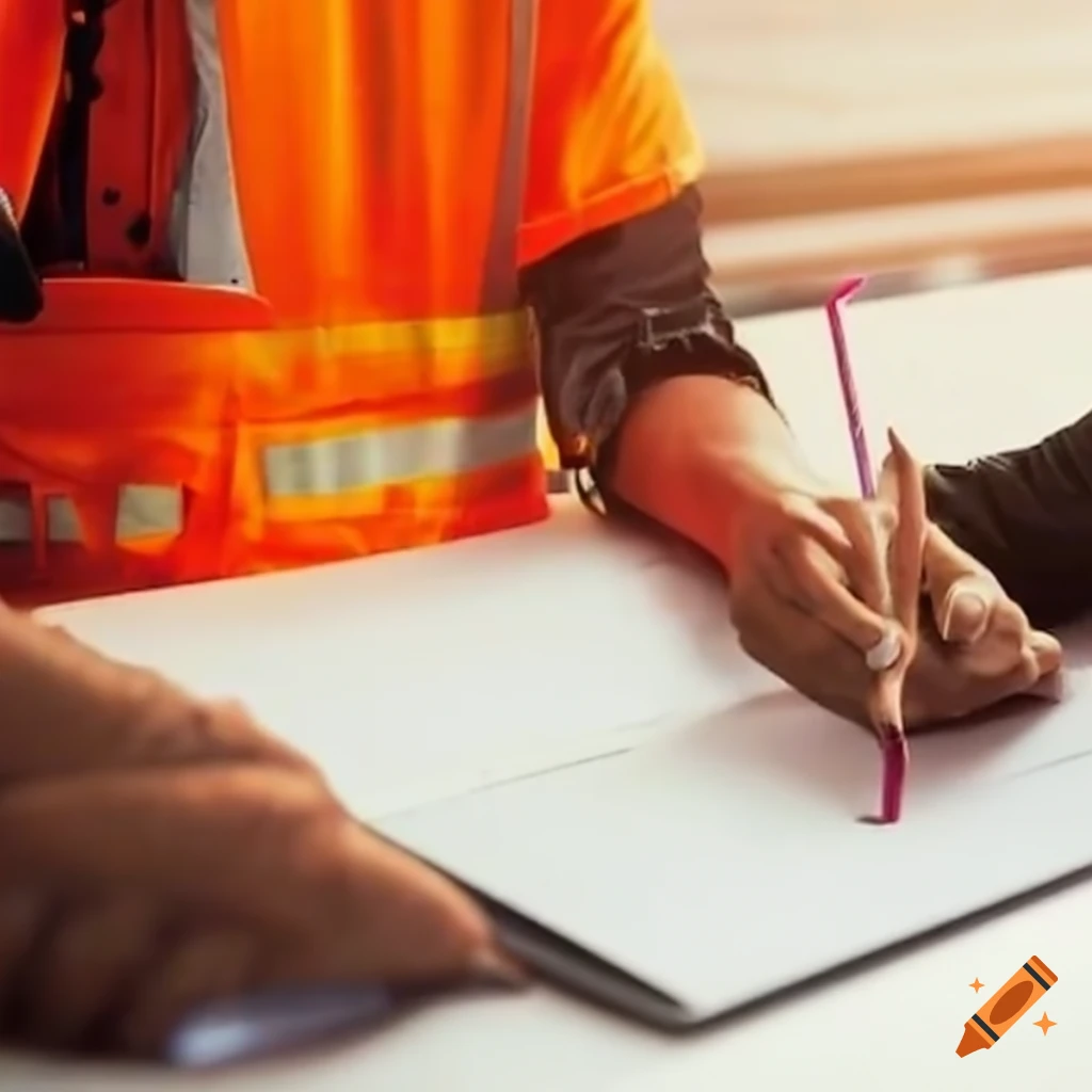 Construction workers making decision