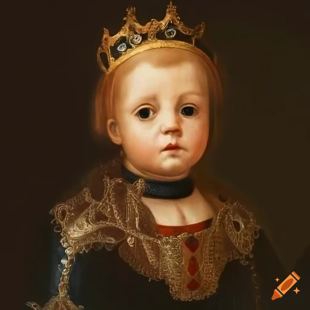 Old medieval portrait of royal infant