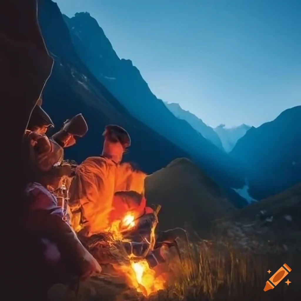 Generate an image of a survival holiday in the austrian alps on Craiyon