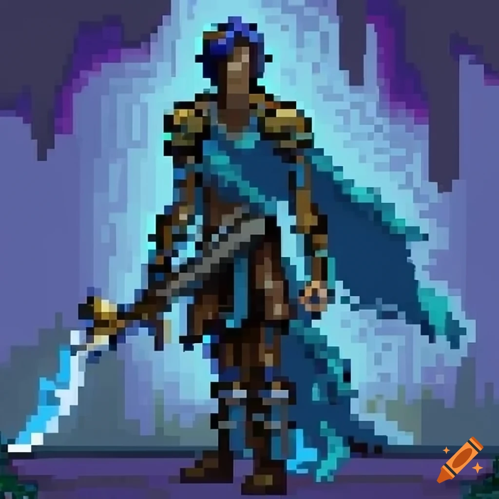 Pixel art of kain from soul reaver game on Craiyon