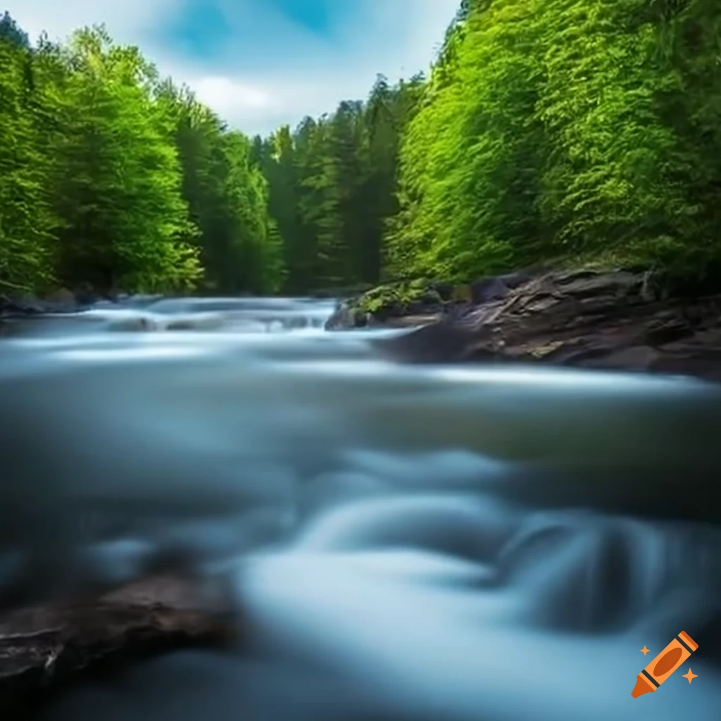 Several streams all flowing next to each other