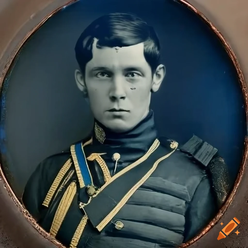 Daguerreotype portrait of a handsome young man wearing a 19th cent ...