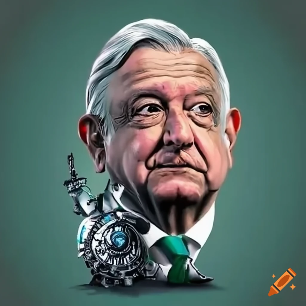 Andres manuel lopez obrador with a robot on Craiyon