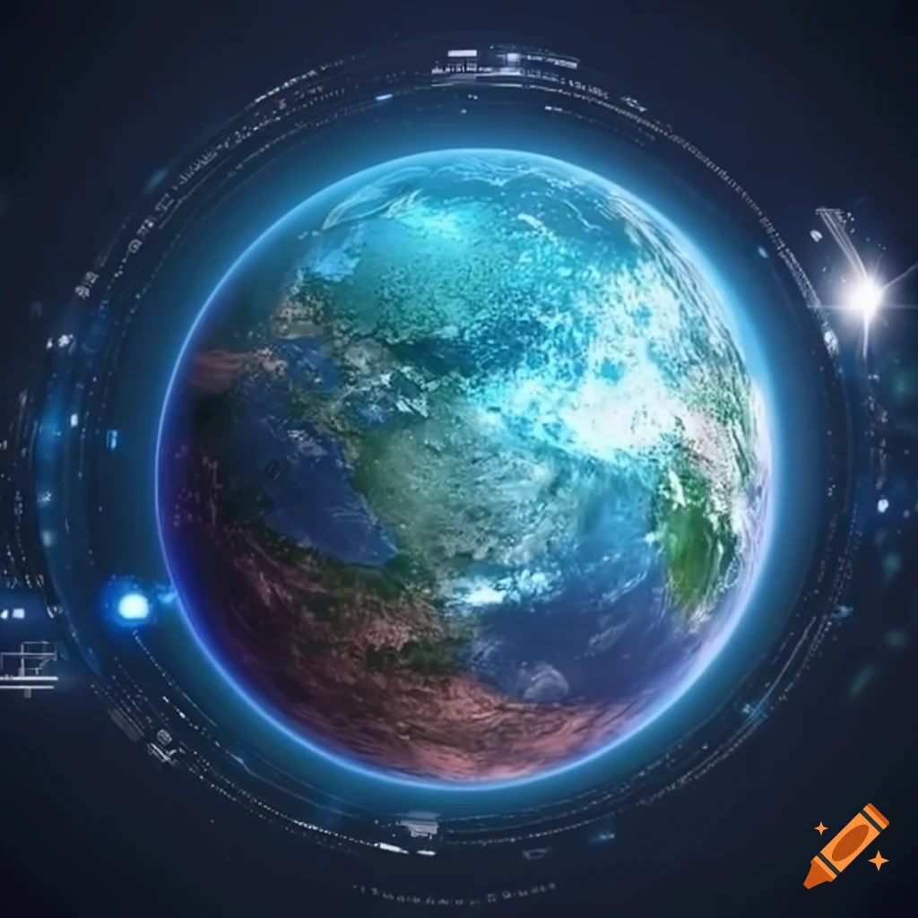 Digital planet connected by technology