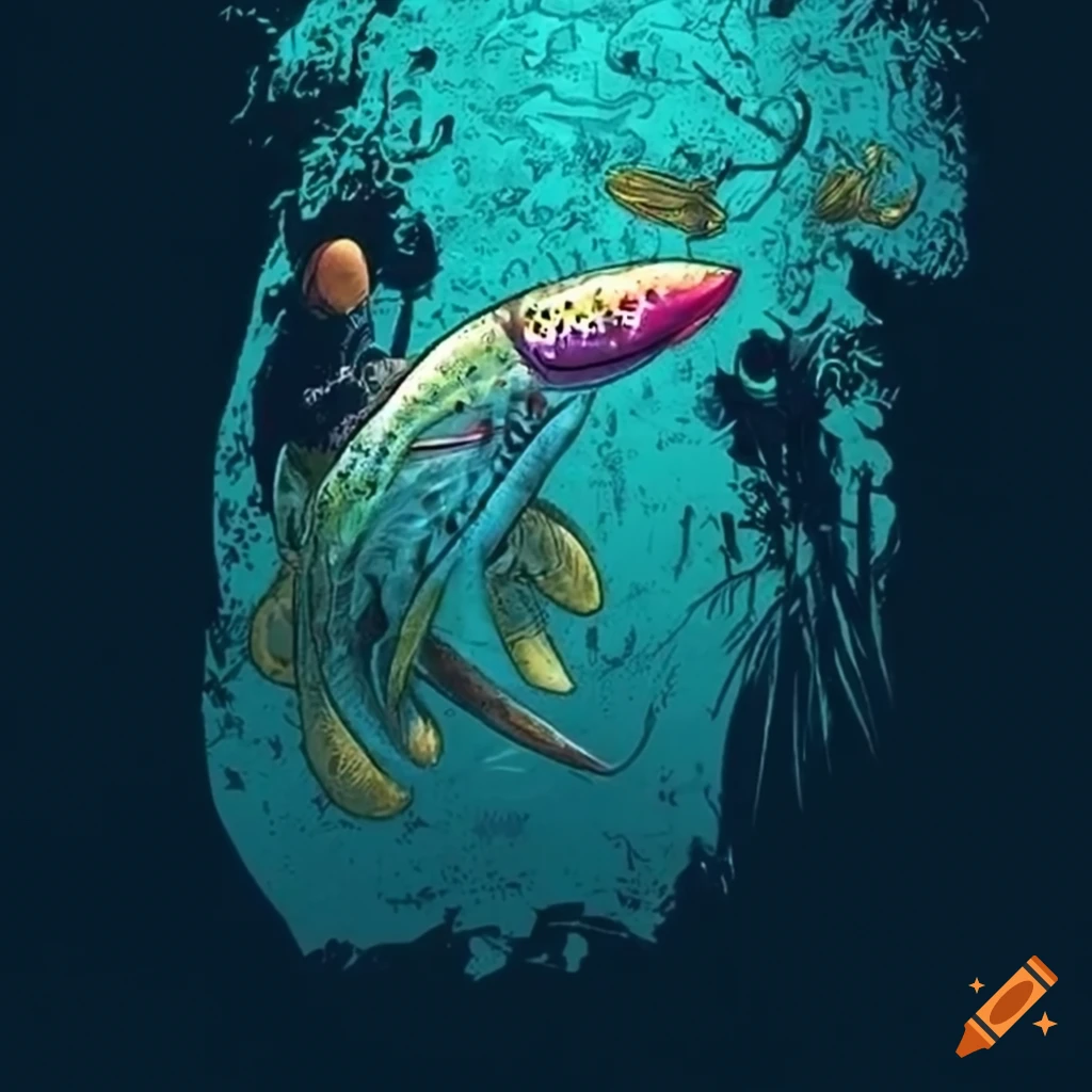 Create fishing lover graphic for t-shirt on Craiyon