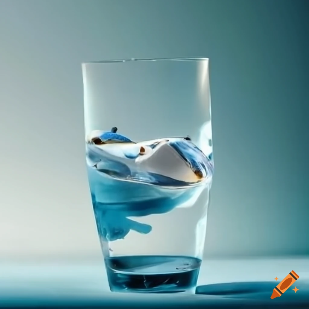 Plane in a water glass on Craiyon