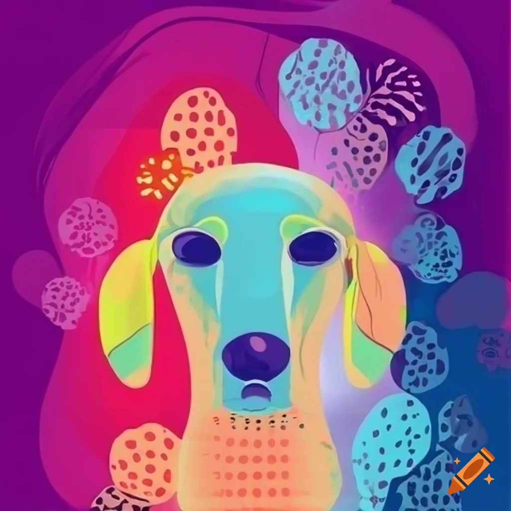 A veterinary clinic design with pawprints and medical symbols with ...