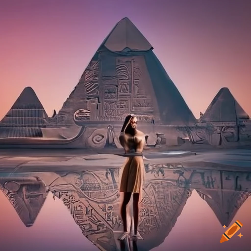 Futuristic architecture inspired by ancient egypt hieroglyphs on Craiyon