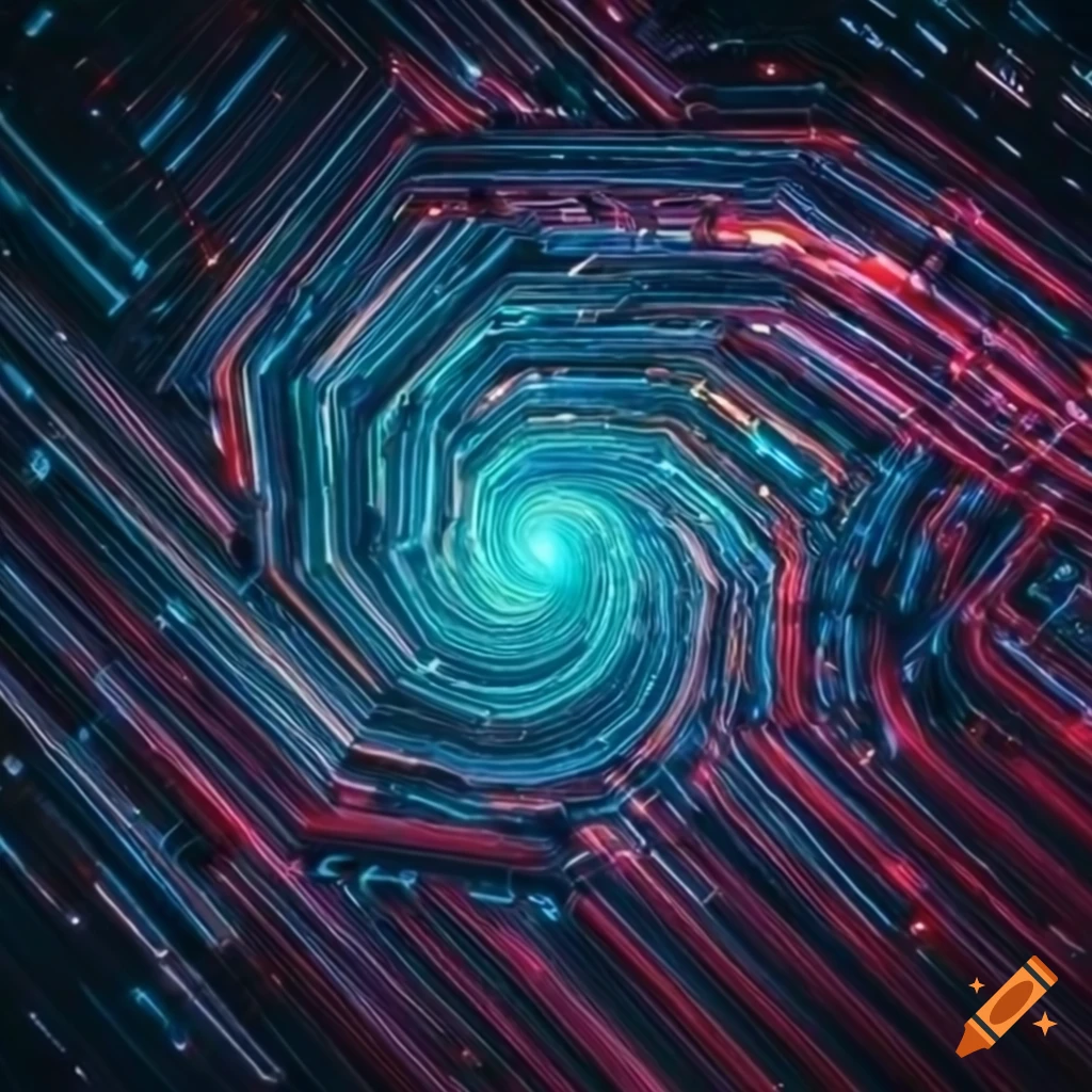 A photo of a universe made of code lines