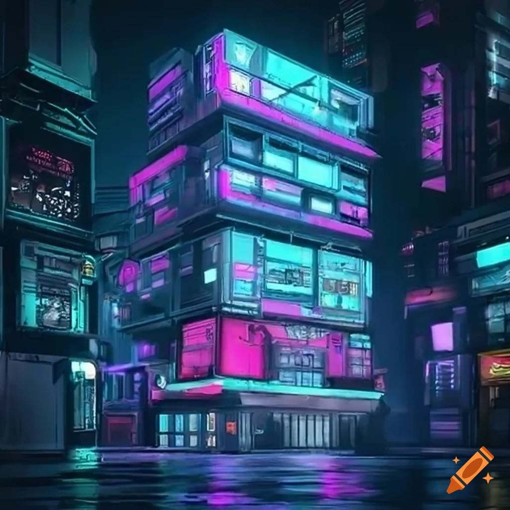 A cyberpunk modular building