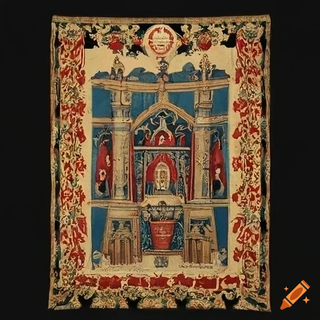 Square medieval tapestry