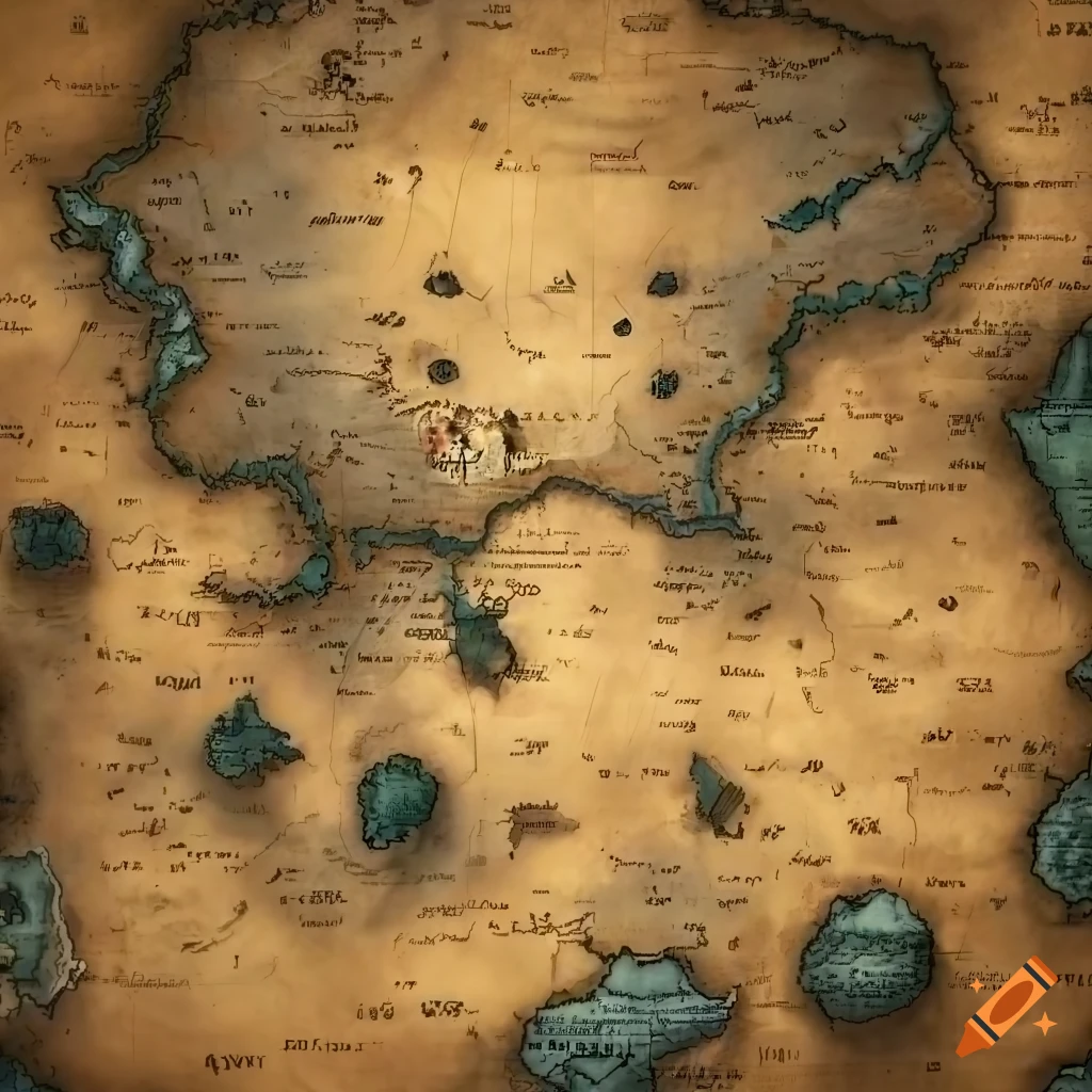 Wasteland world map, highly detailed, medieval, d&d, GoT, fantasy ...