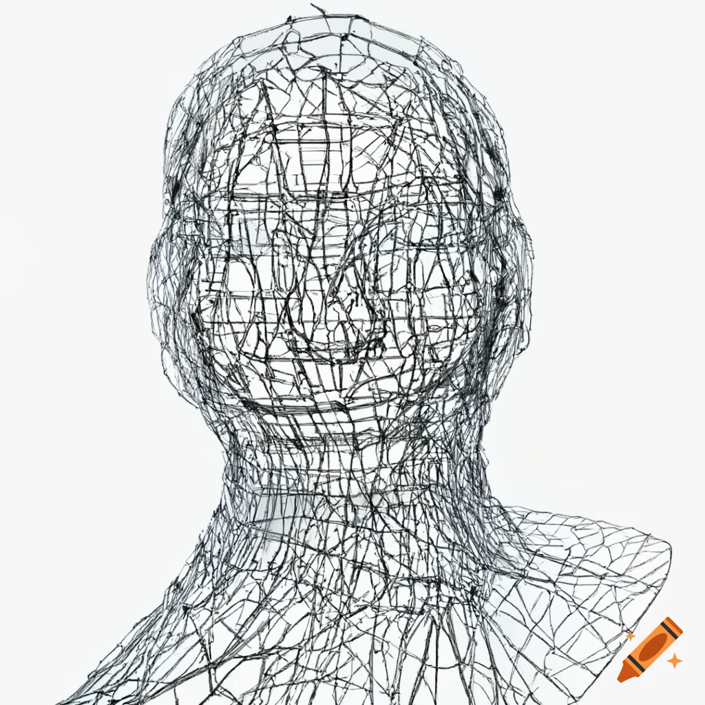 N64 style 3d wireframe of a human