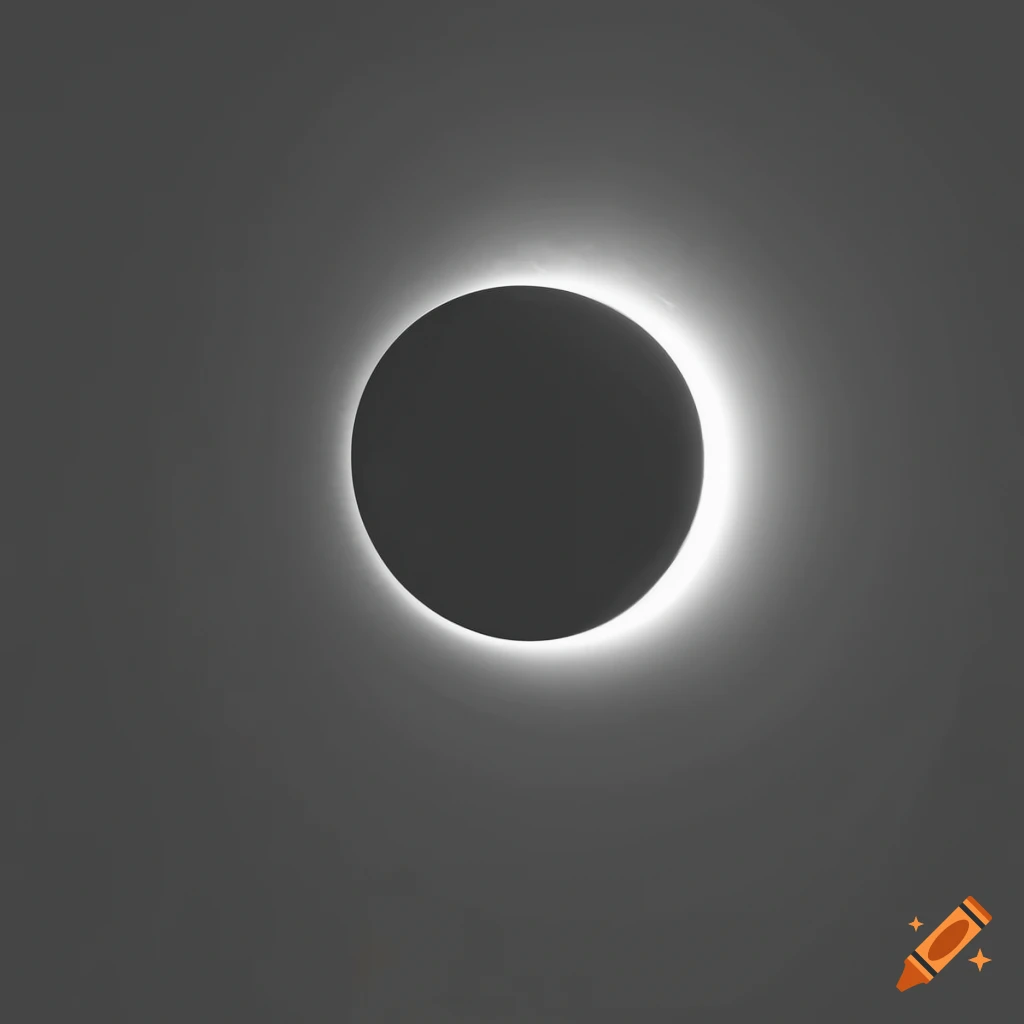 Imagem de um eclipse preto e branco minimalista on Craiyon