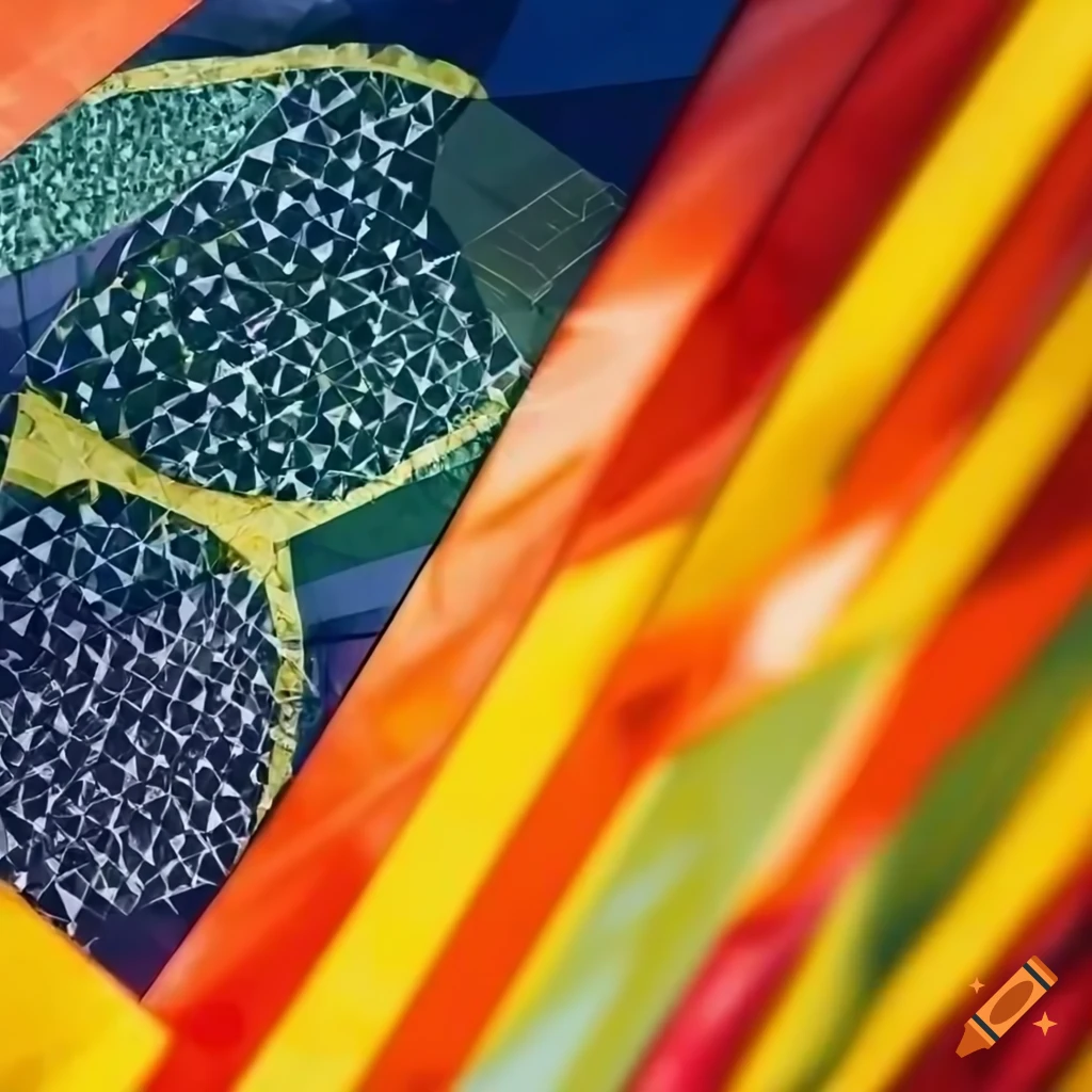 Stacks of rhomboidal shapes. Geometrical rhombus in colours from Brazil ...