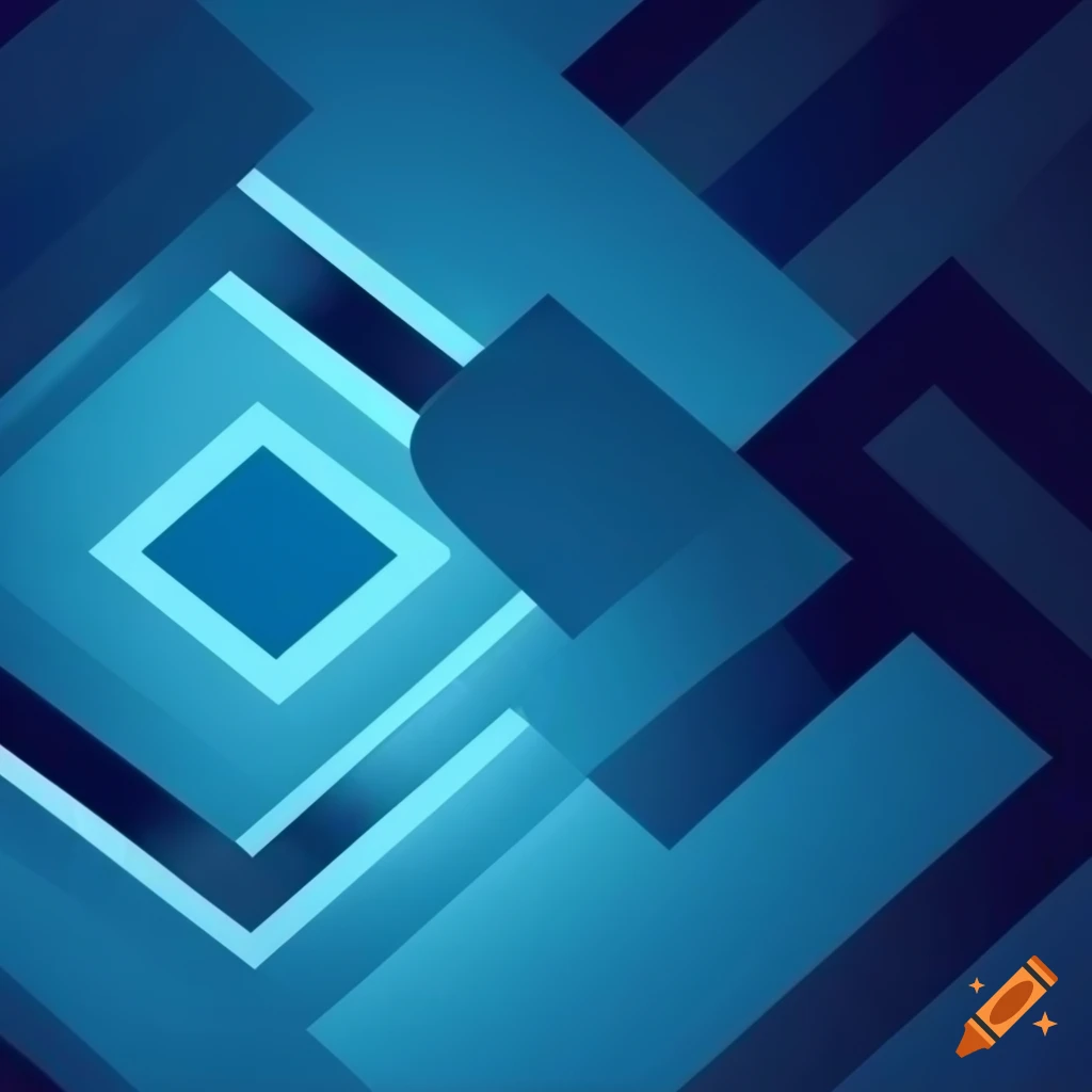 Blue digital background with geometric shapes on Craiyon