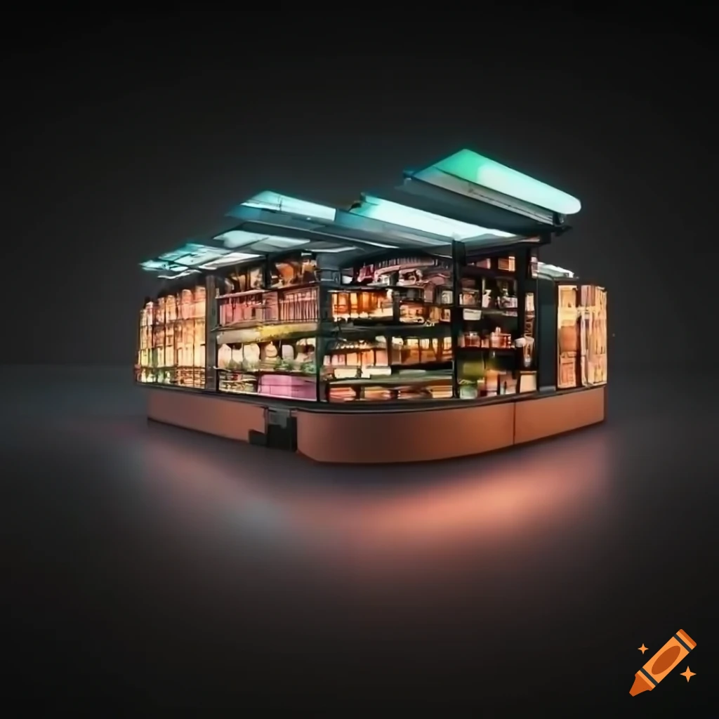Futuristic supermarket, high end details, natural, sharp, 4k