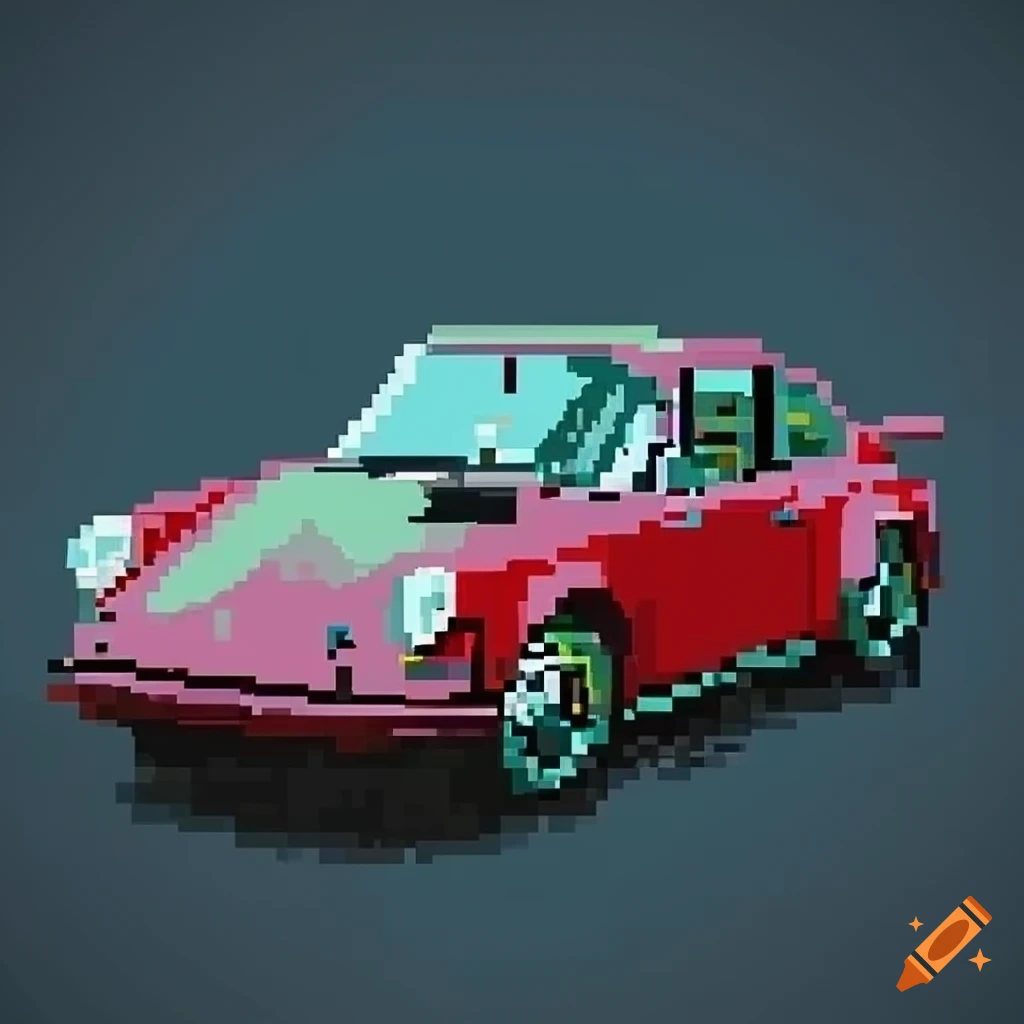 Pixel art 32x32, a Porsche 911 on Craiyon