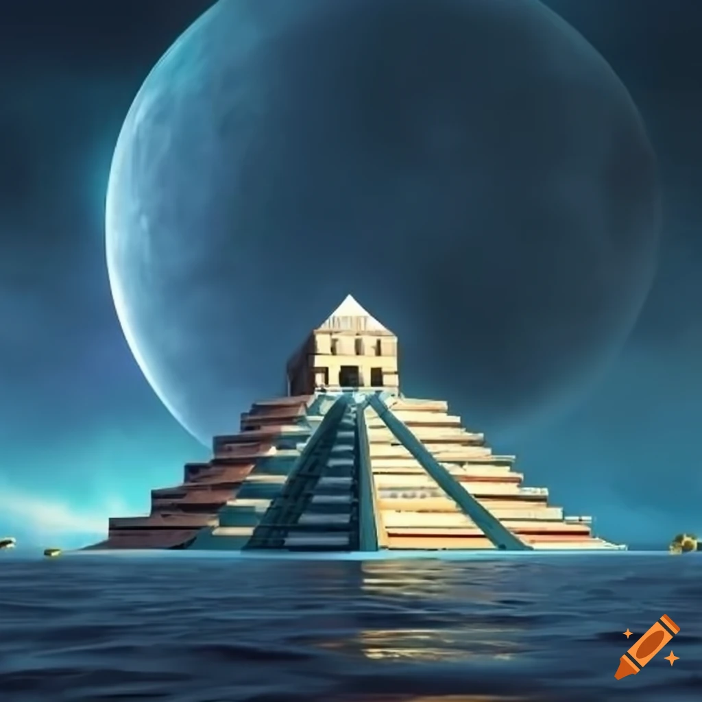 Space ship and Ziggurat on Craiyon