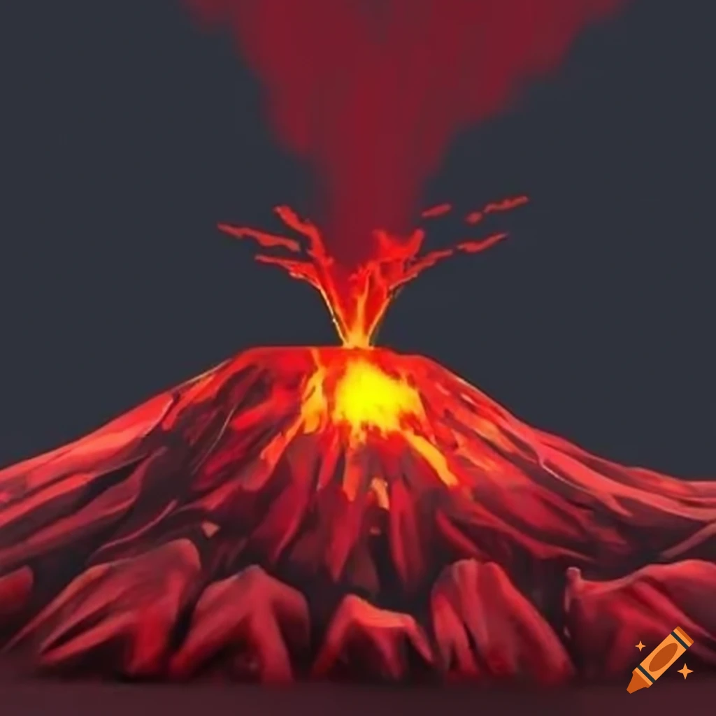 Red volcano