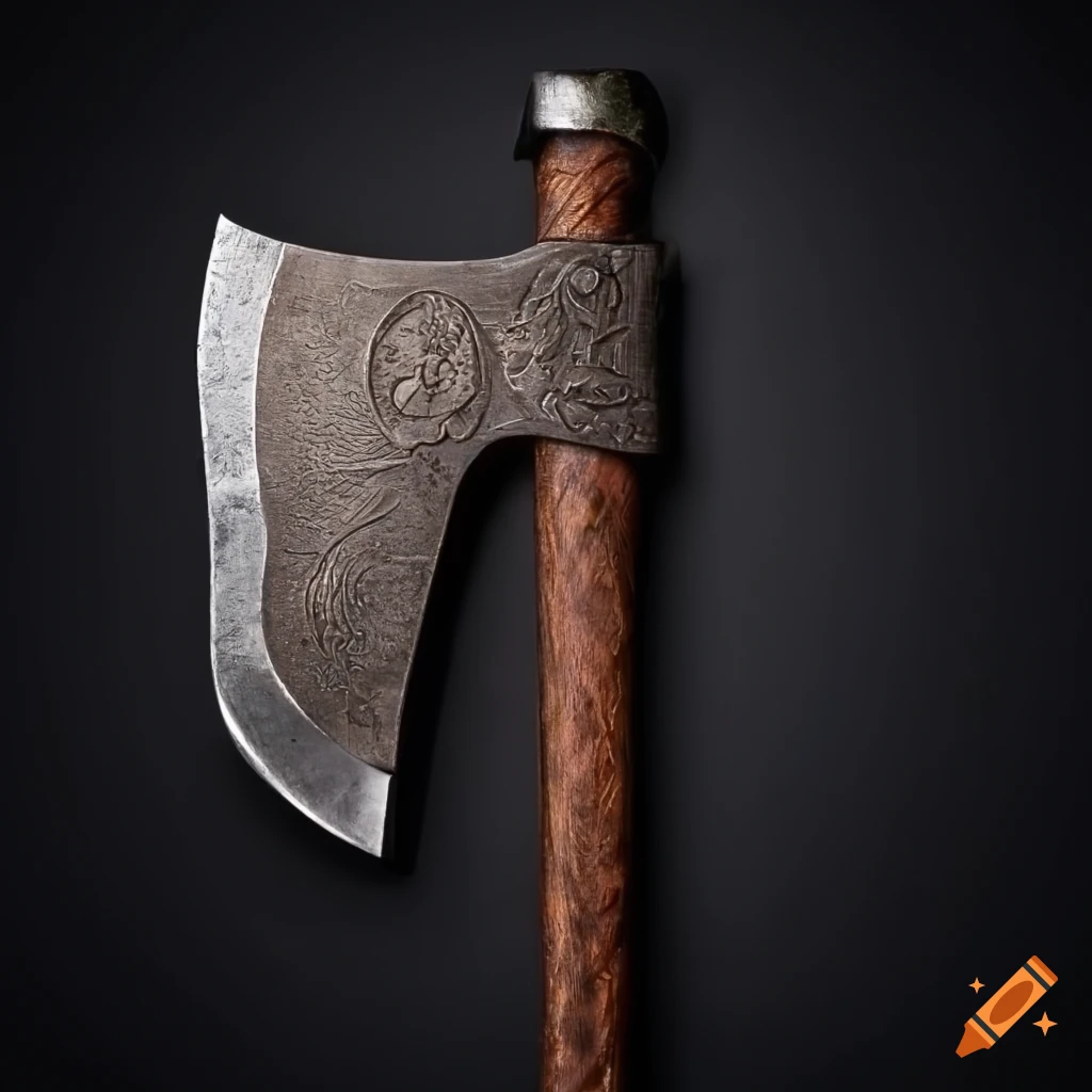 Historical wide blade axe on Craiyon