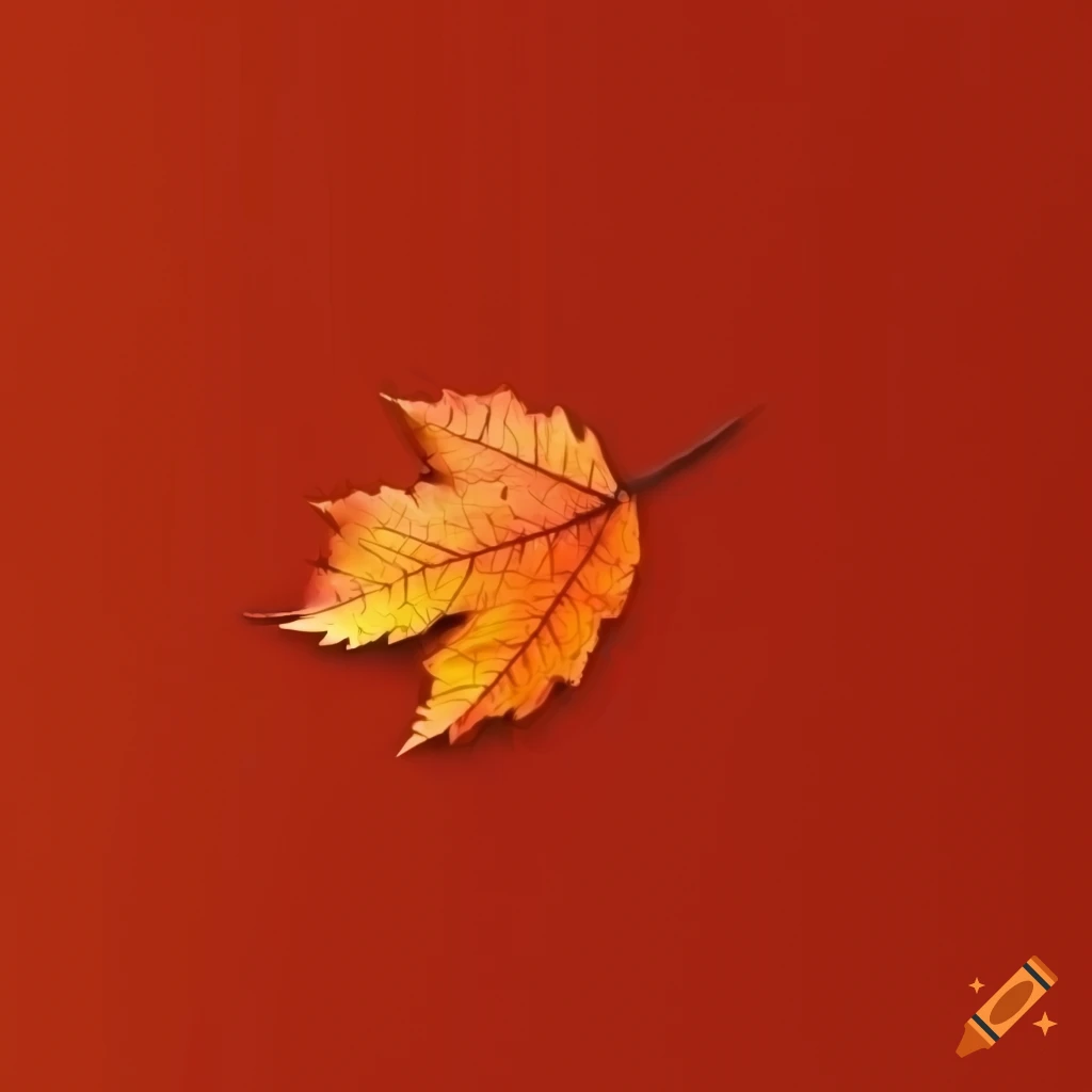 Fall leaf red solid background