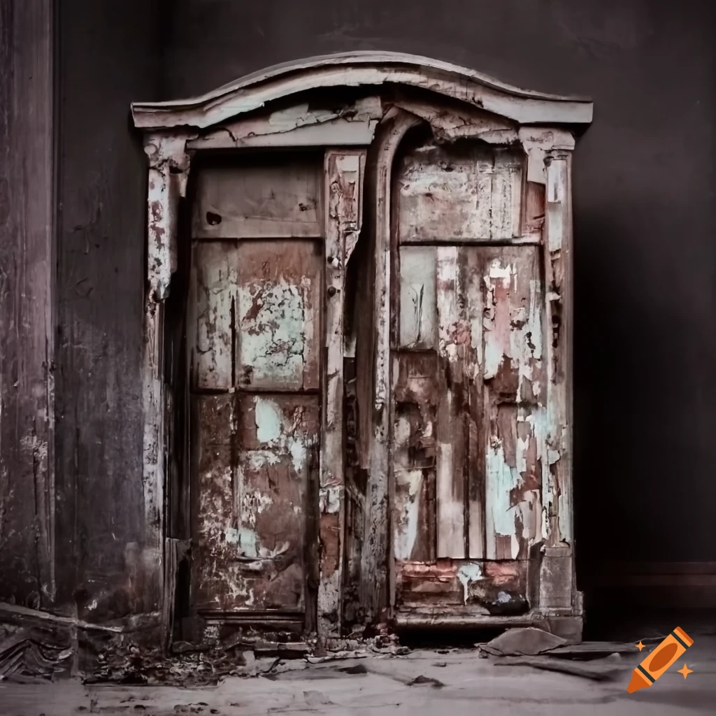 Old dilapidated broken decaying doors on Craiyon