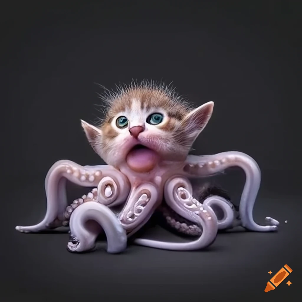 Cute octopus-kitten-hybrid