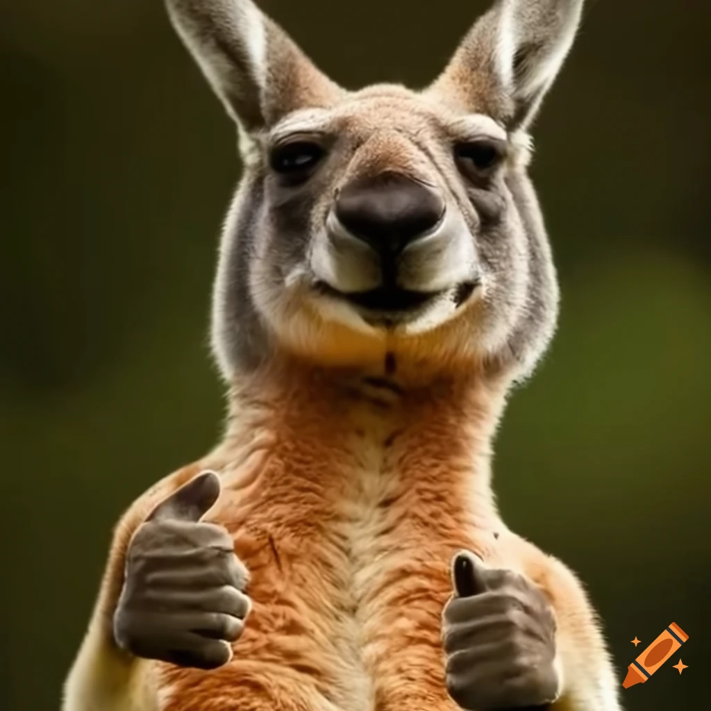Kangaroo with thumbs up