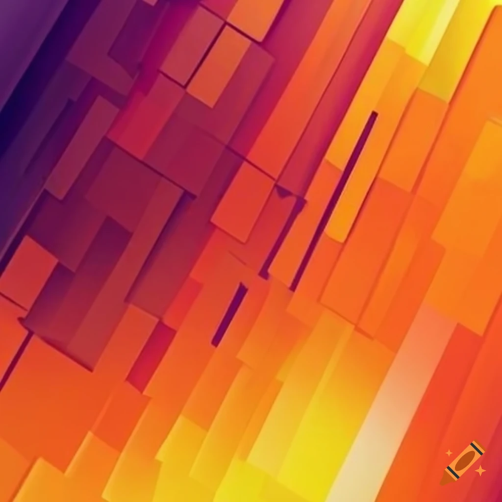 An abstract design of bright orange squares on Craiyon