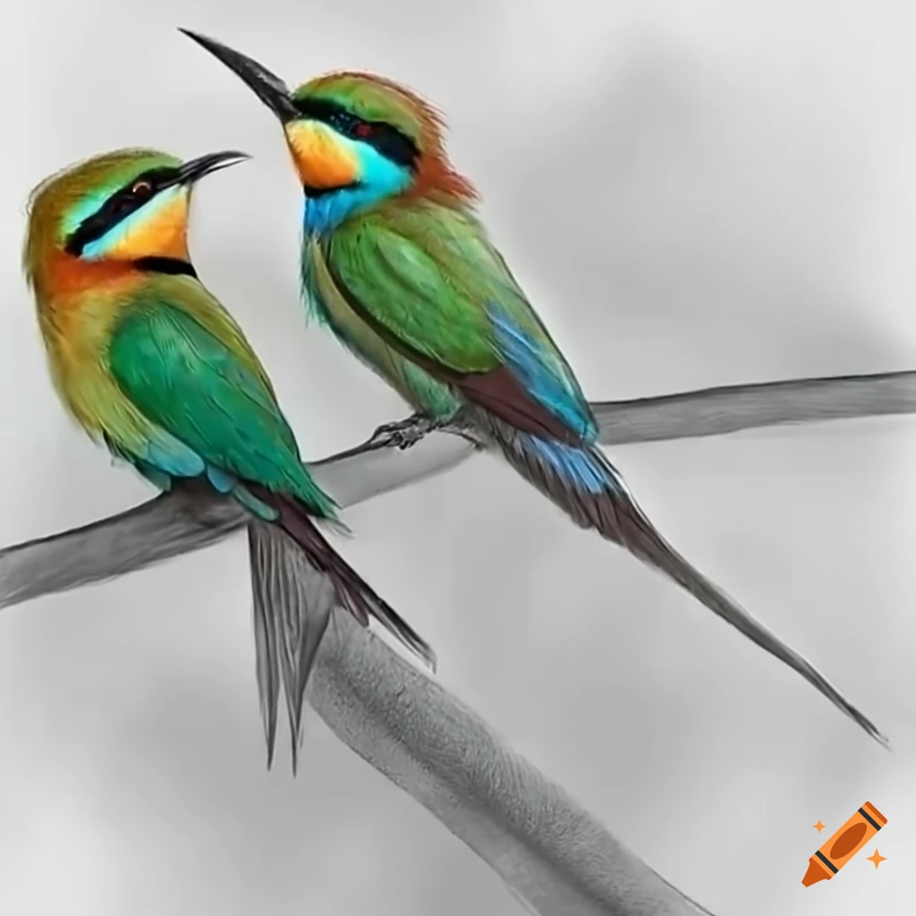 3 rainbow bee eater birds perched on a fence