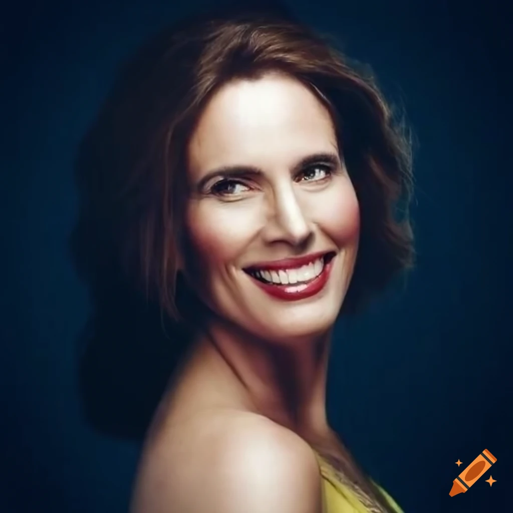 Alexis glick, closeup face, eyes closed, bright glamour portrait