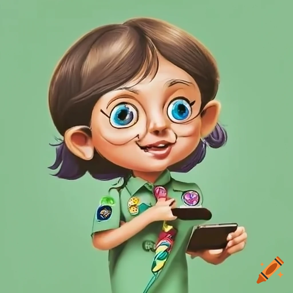 Girl scout making a gadget on Craiyon