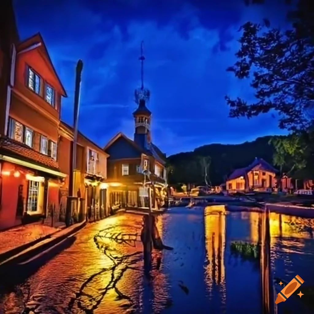 Draw me a beautiful picture of helen, georgia