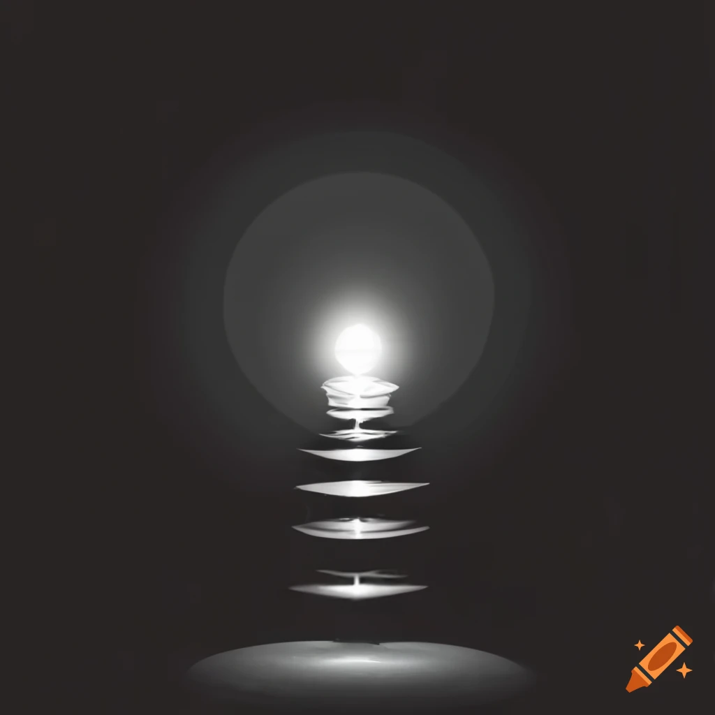 Black image with a light in the middle that increases