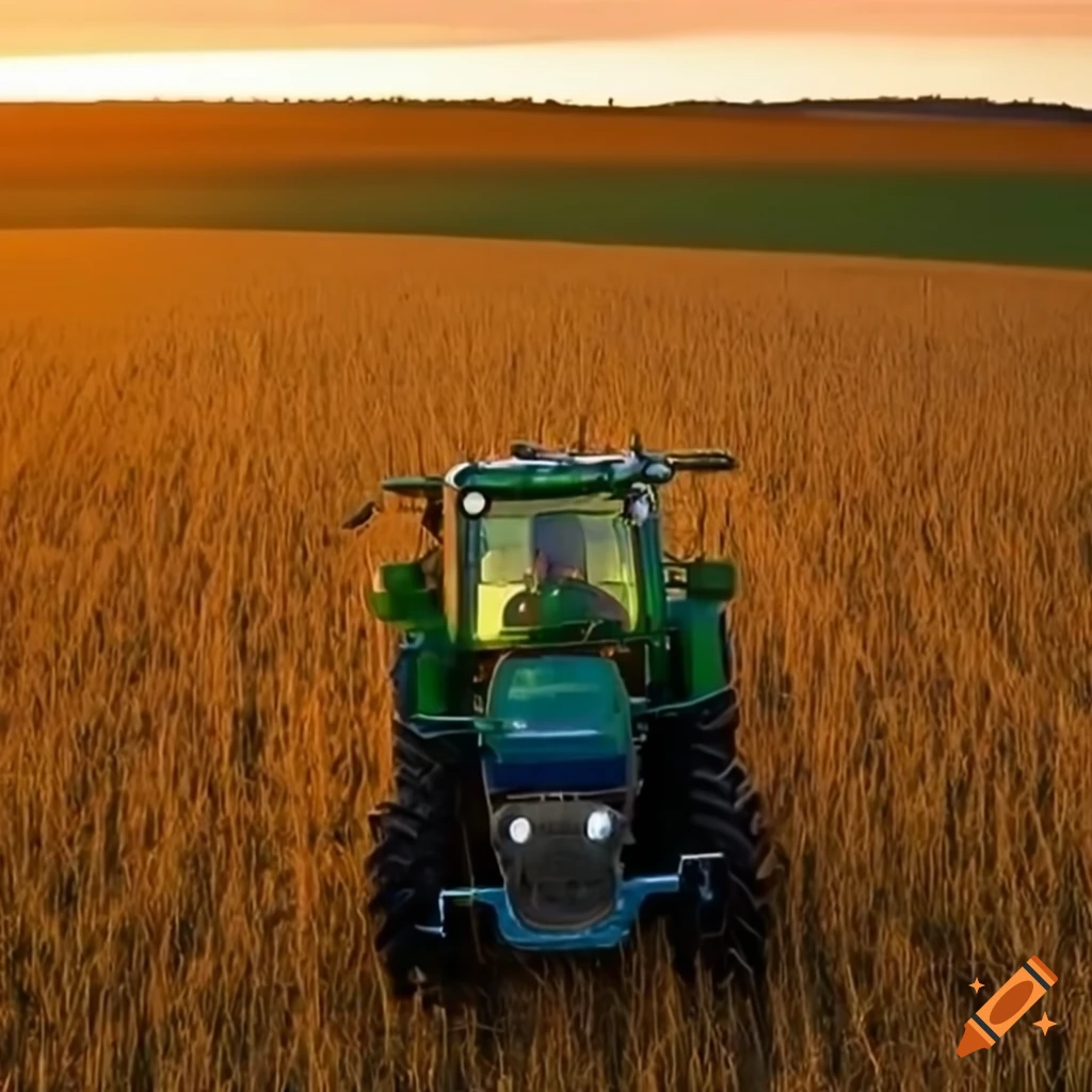 Tractor on field background on Craiyon