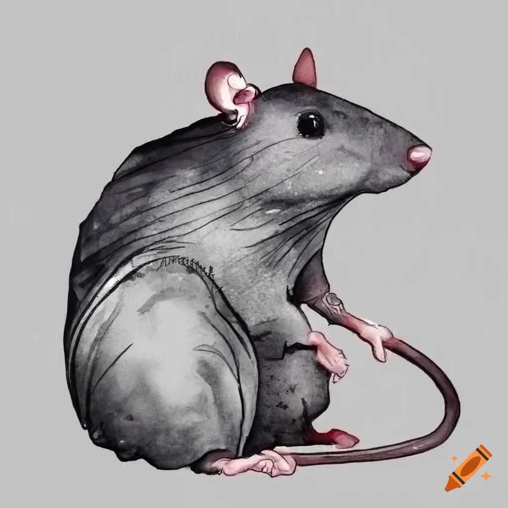 Rata curiosa bonita caricatura ilustración