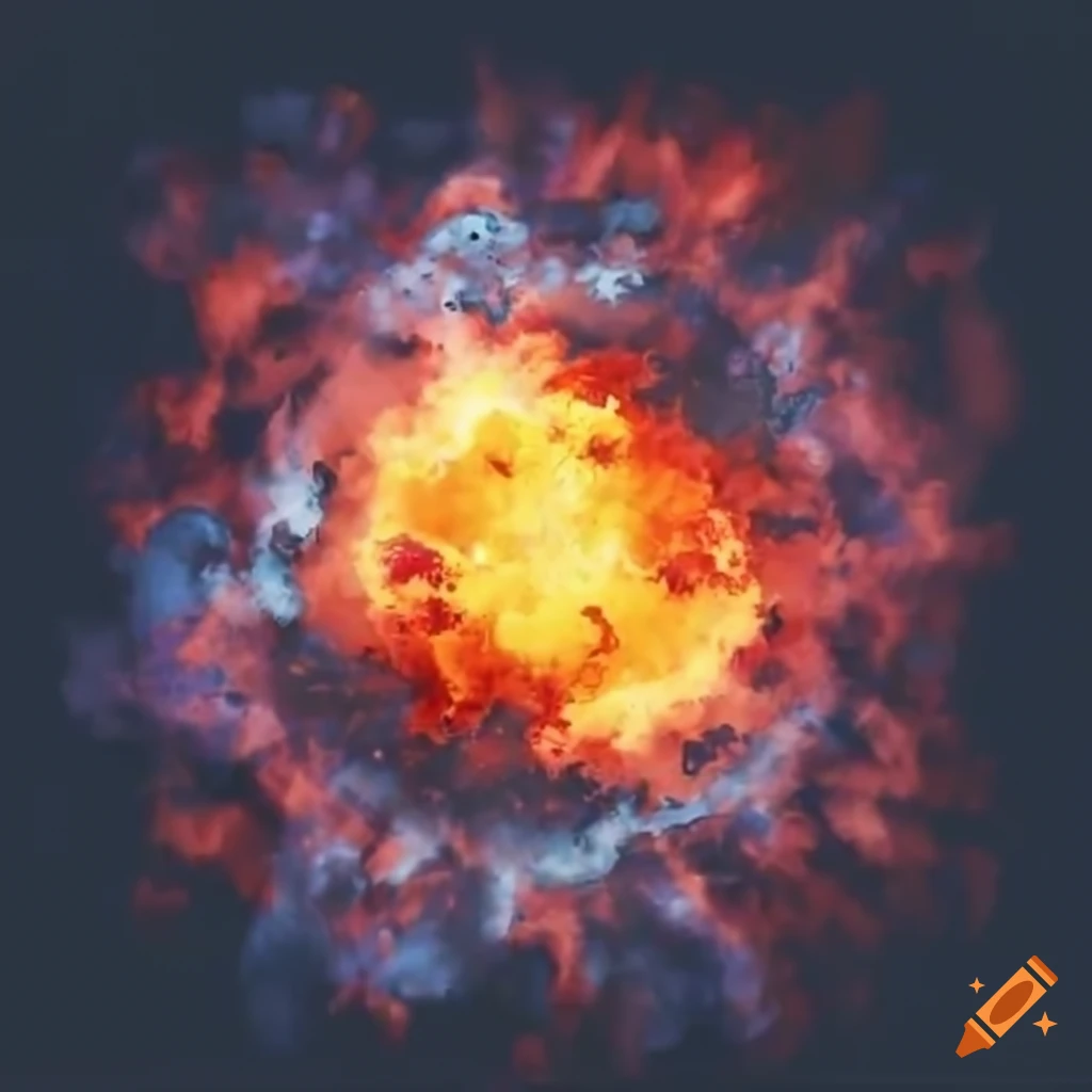 Explosion token round in square on Craiyon