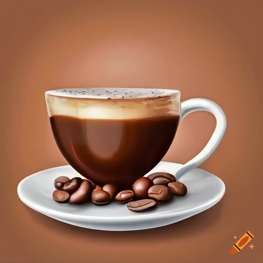 Italian coffee realistic detailed illustration
