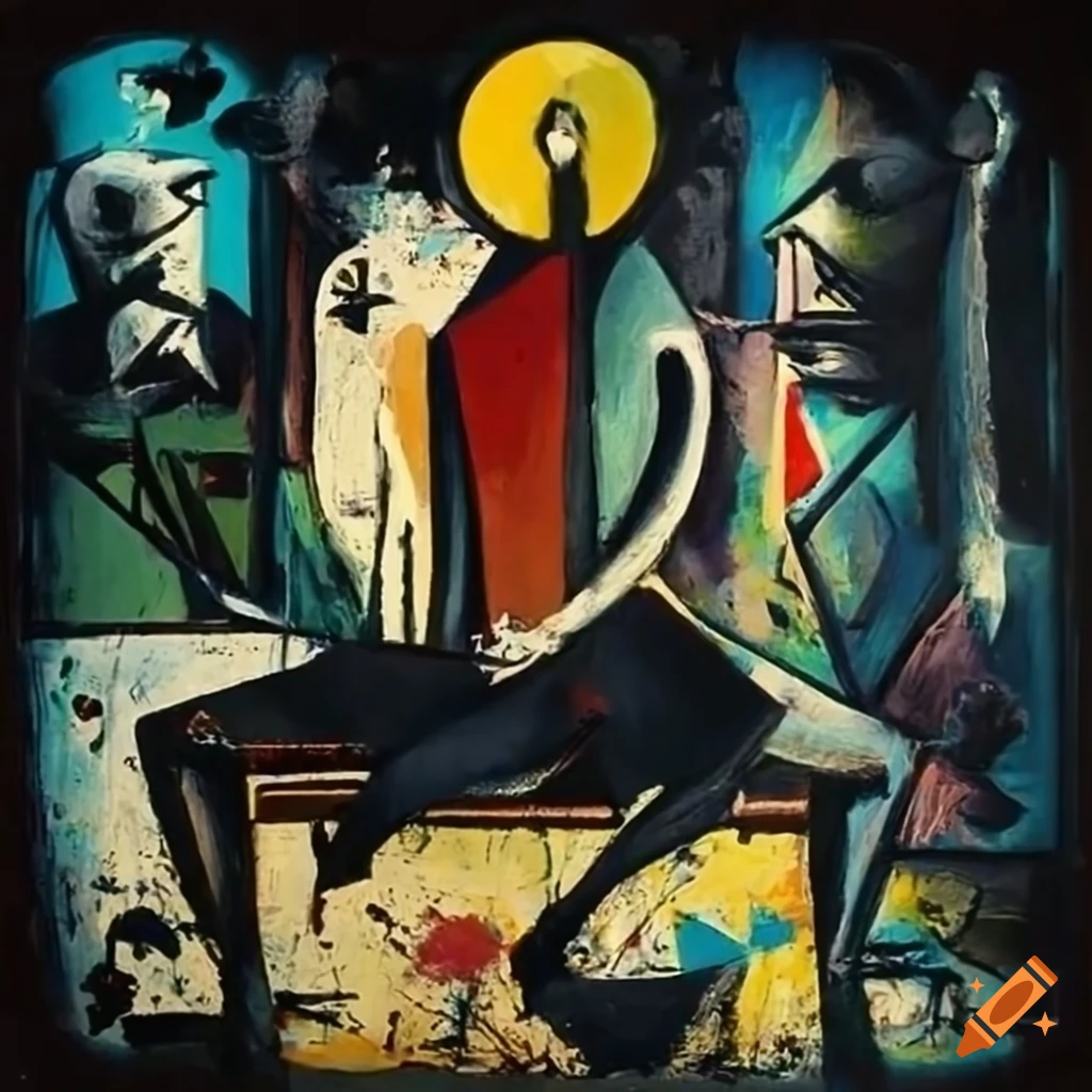 Mescola l'arte di jackson pollock e di pablo picasso