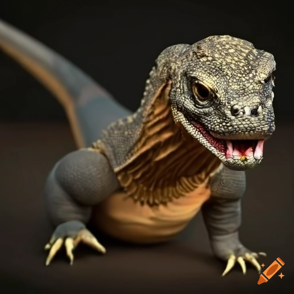 Anthro komodo dragon with dragon wings on Craiyon