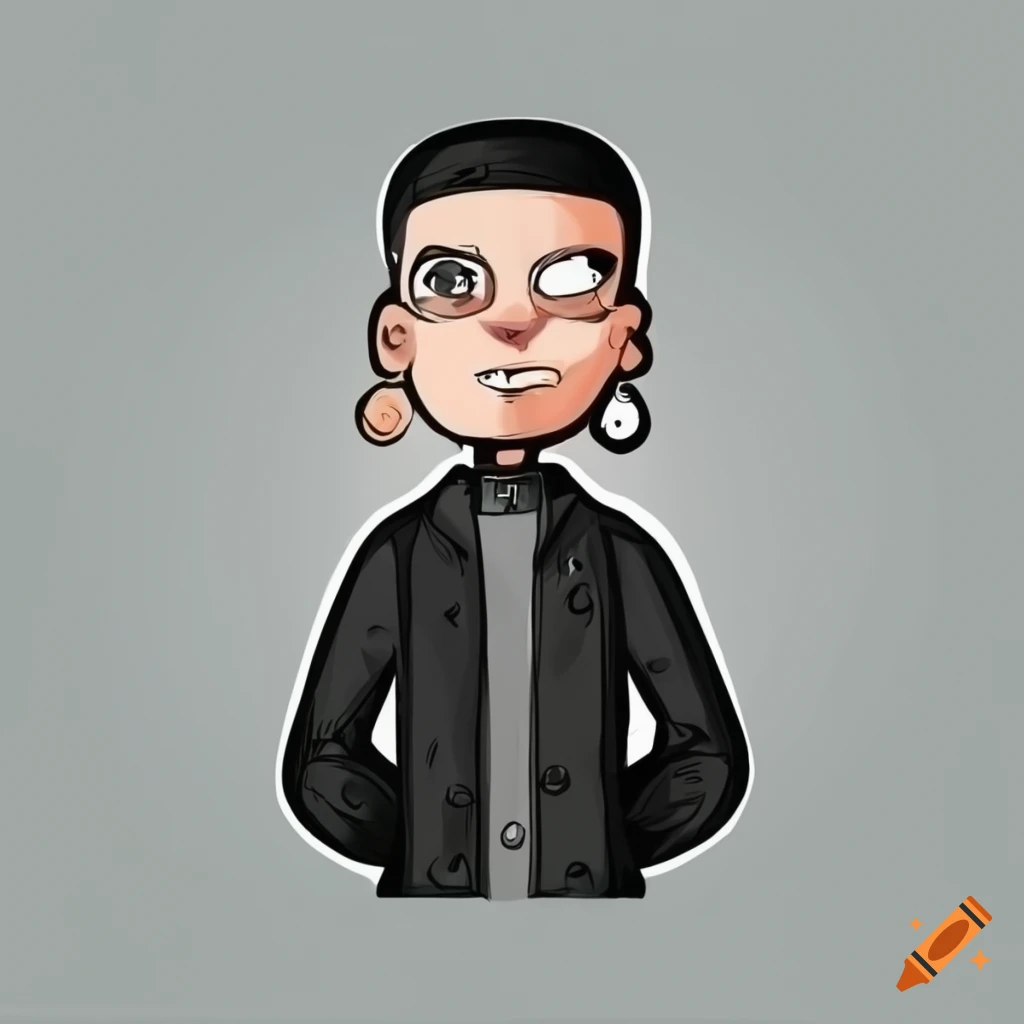 Cartoon art of a good black jacket with simple black outlines