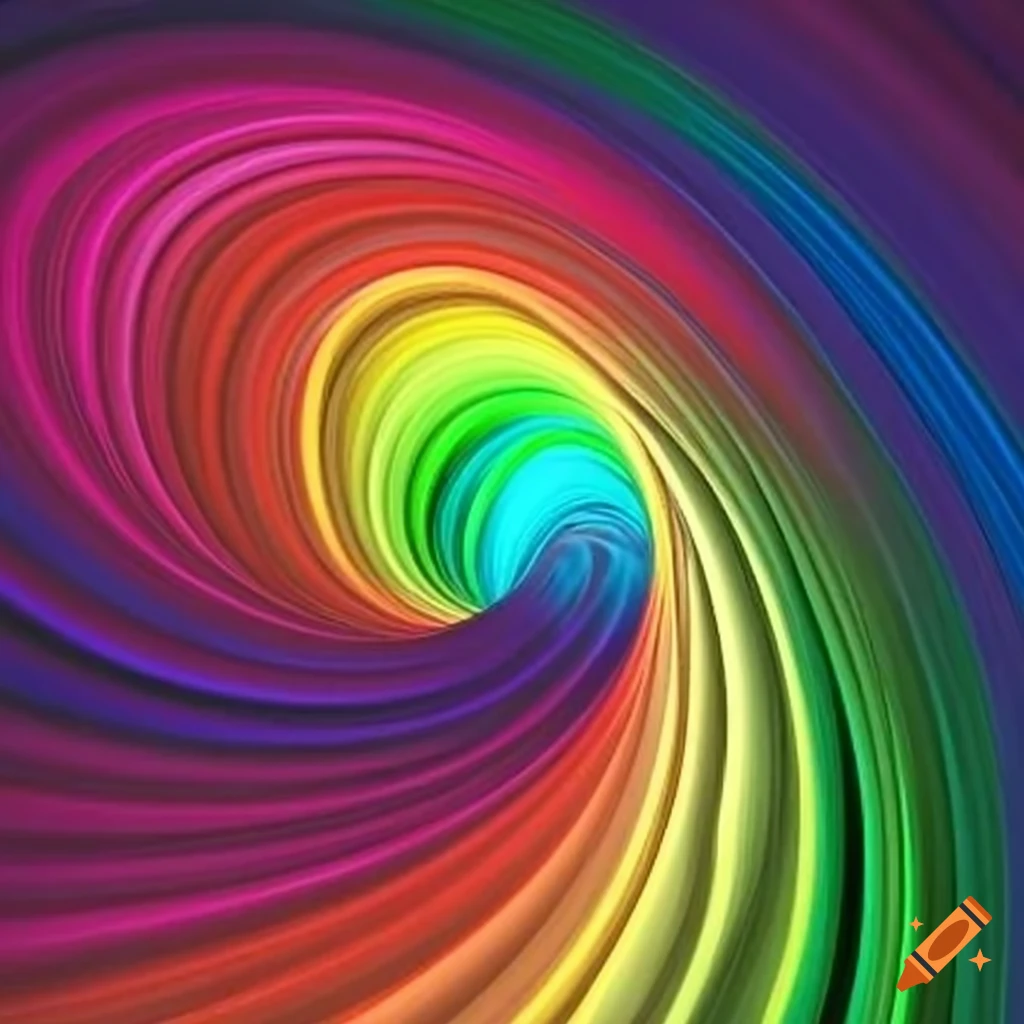 Colourful rainbow spectrum inside a shape on Craiyon