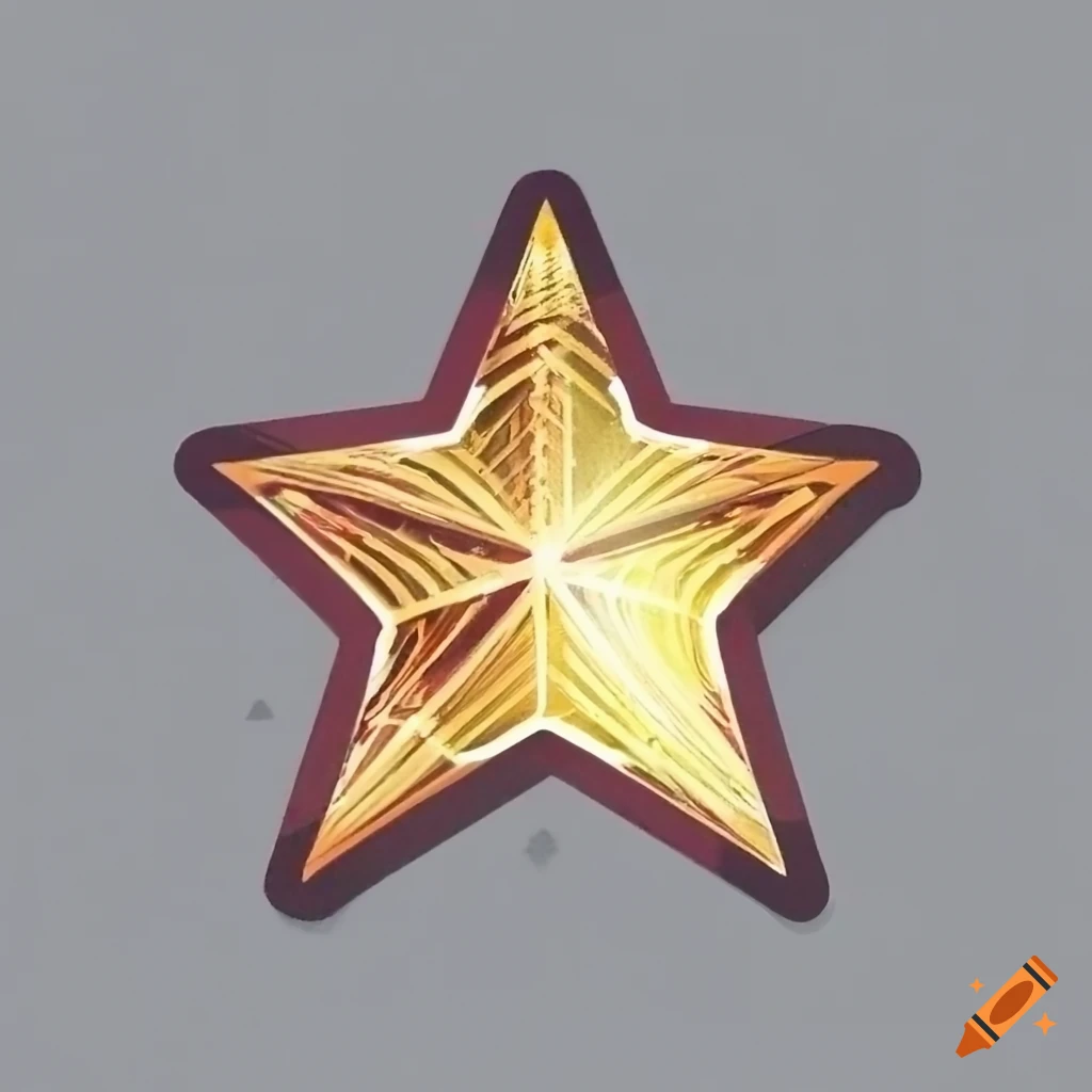 Gold star sticker with white outline. cyberpunk on Craiyon