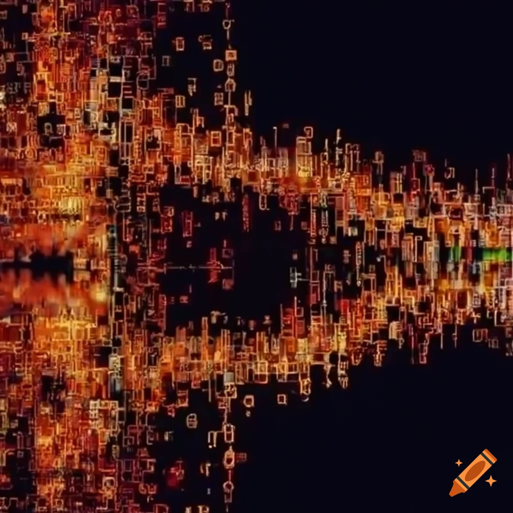 Experimental science photograph pixelated in the history of photography ...