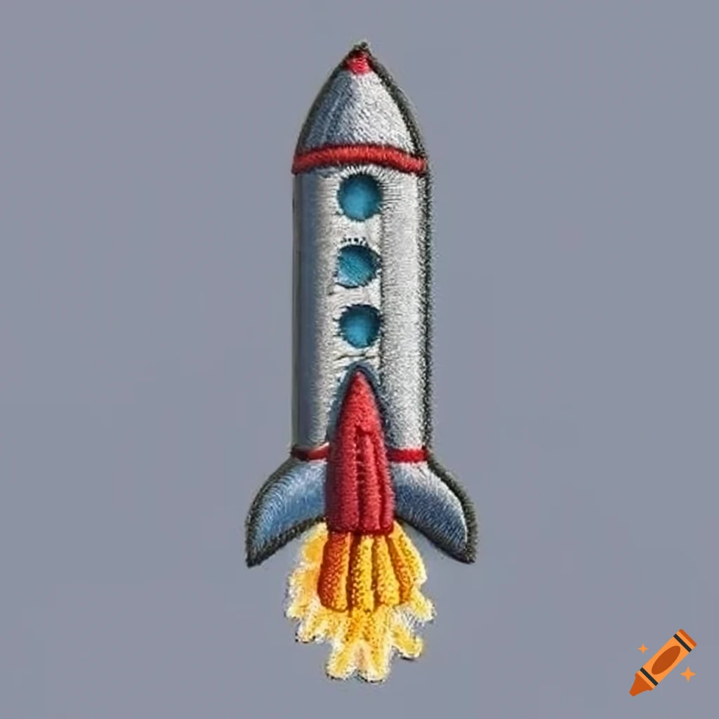 Rocket ship mission accomplished embroidery