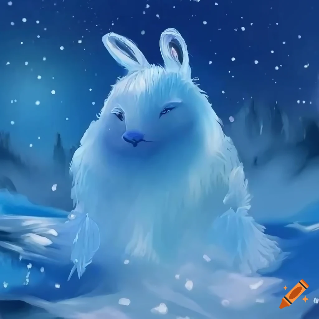 A fantasy winter spirit made of frozen wind in the shape of an ethereal ...