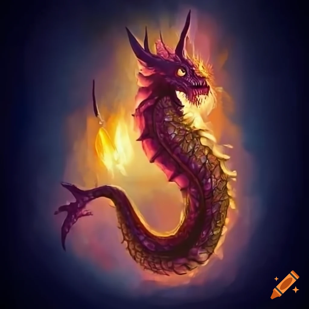 Bulky fantastic magical dragon