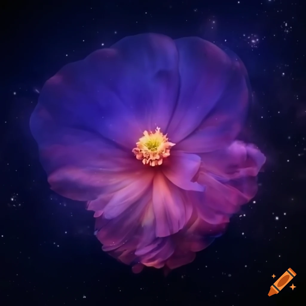 A flower in space high definition on Craiyon