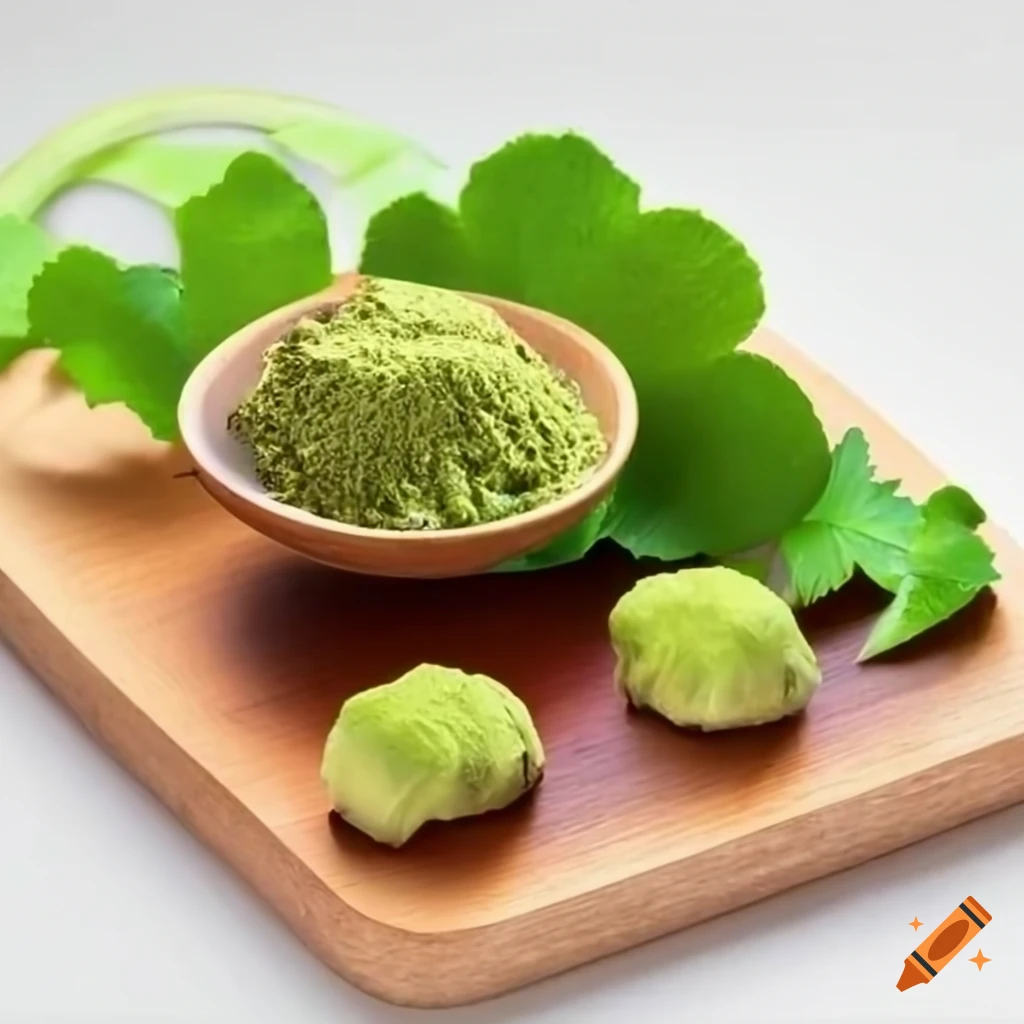 Wasabi root and ground wasabi on a wooden board on white background on ...